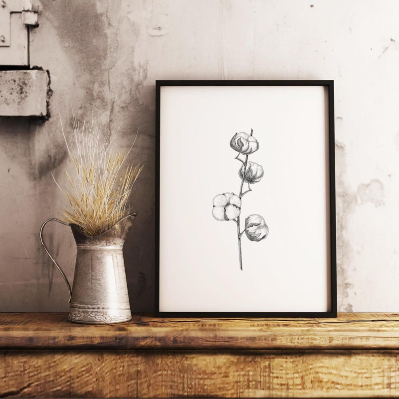 Cotton Boll Art - Etsy