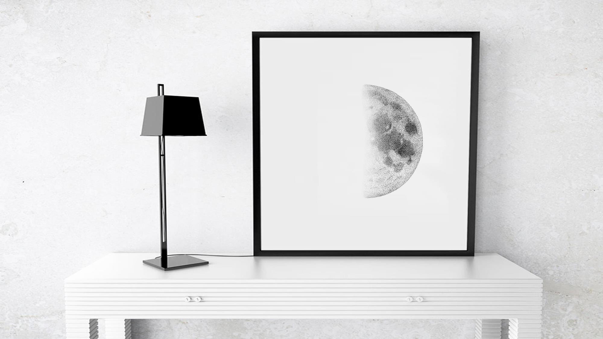 Phases of the Moon Art First Quarter Moon Printable Poster. - Etsy UK
