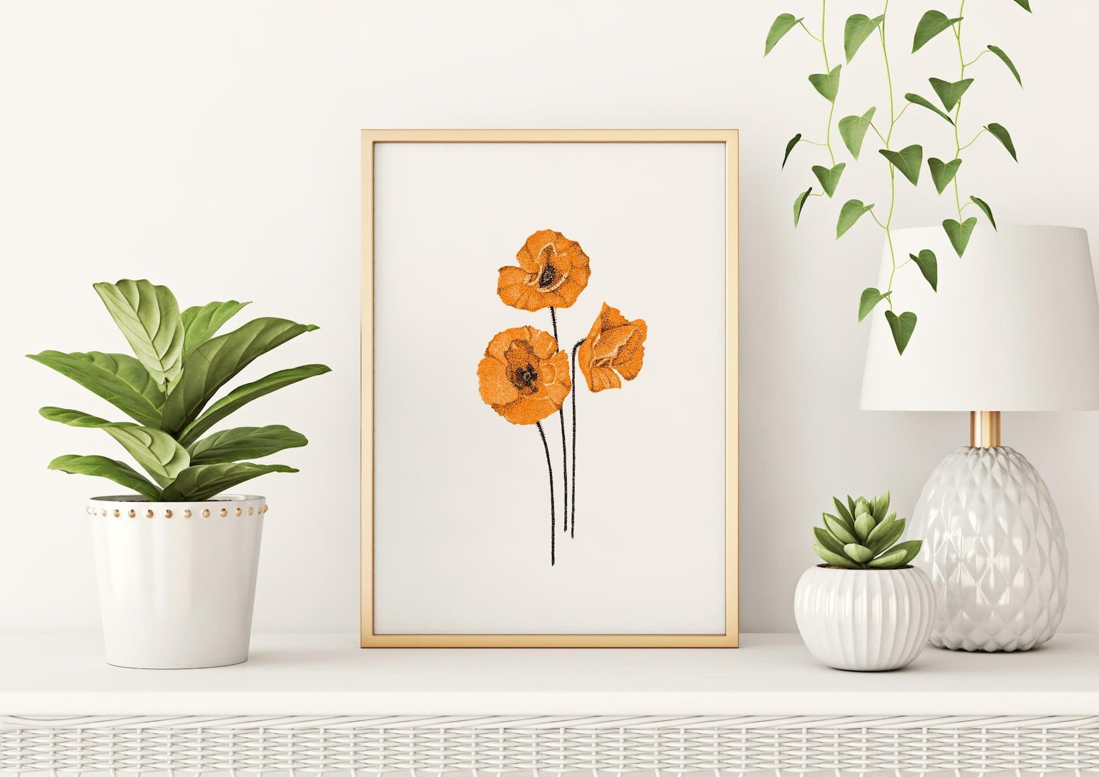 Poppy Botanical Print Set of Two Prints for Instant Download - Etsy