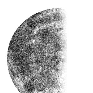 Monochrome Third Quarter Moon Phase Digital Art for Instant Download. B ...