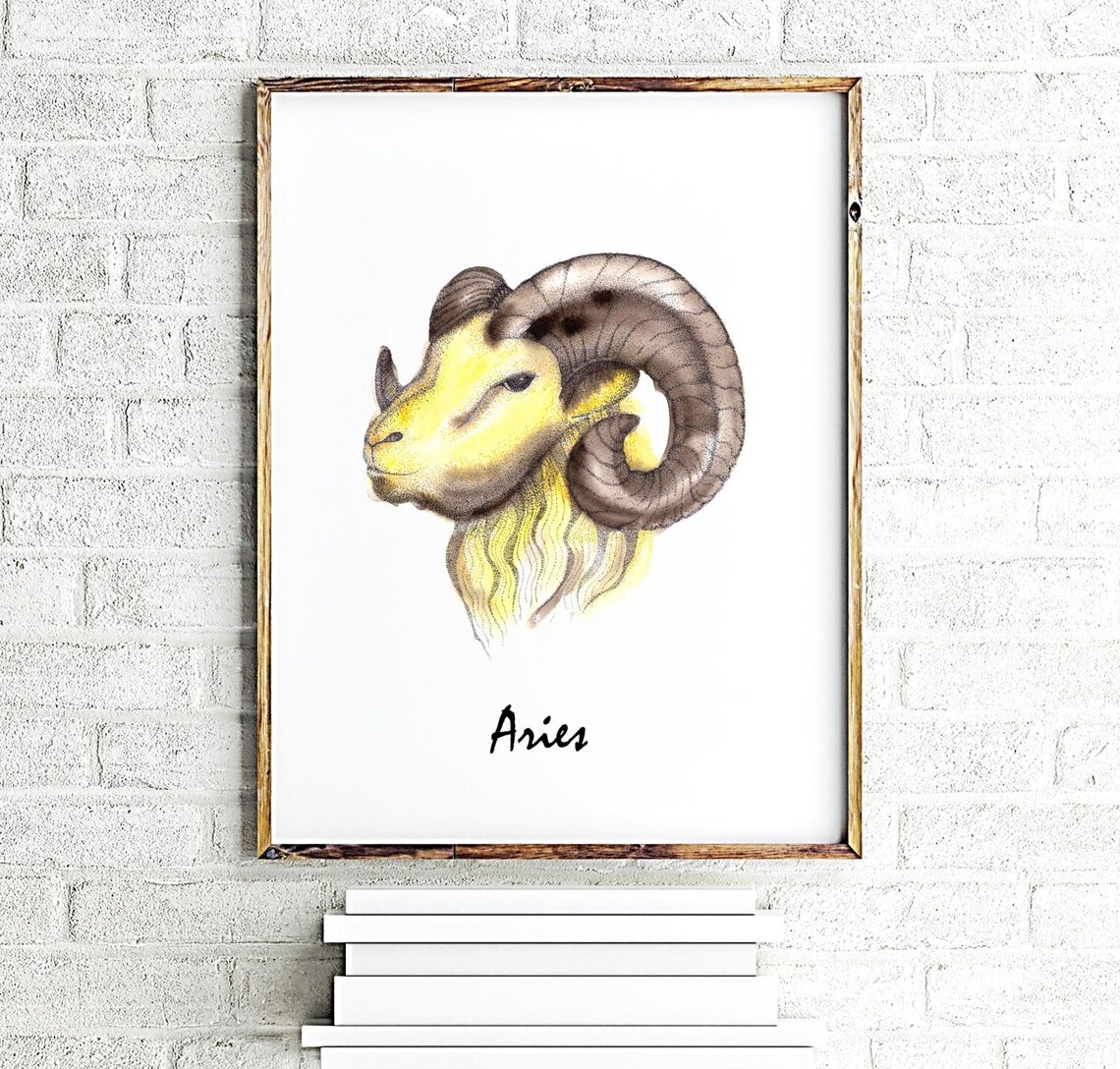 Aries Zodiac Sign Printable Poster. Astrology Gift for Aries. | Etsy
