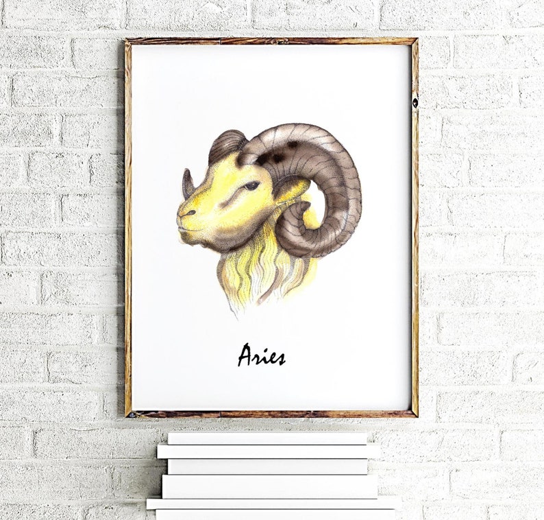Aries Zodiac Sign Printable Poster. Astrology Gift for Aries. | Etsy