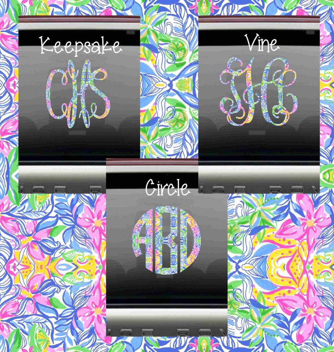 Monogram Car Decal Monogram Decal Car Decal Car Monogram - Etsy