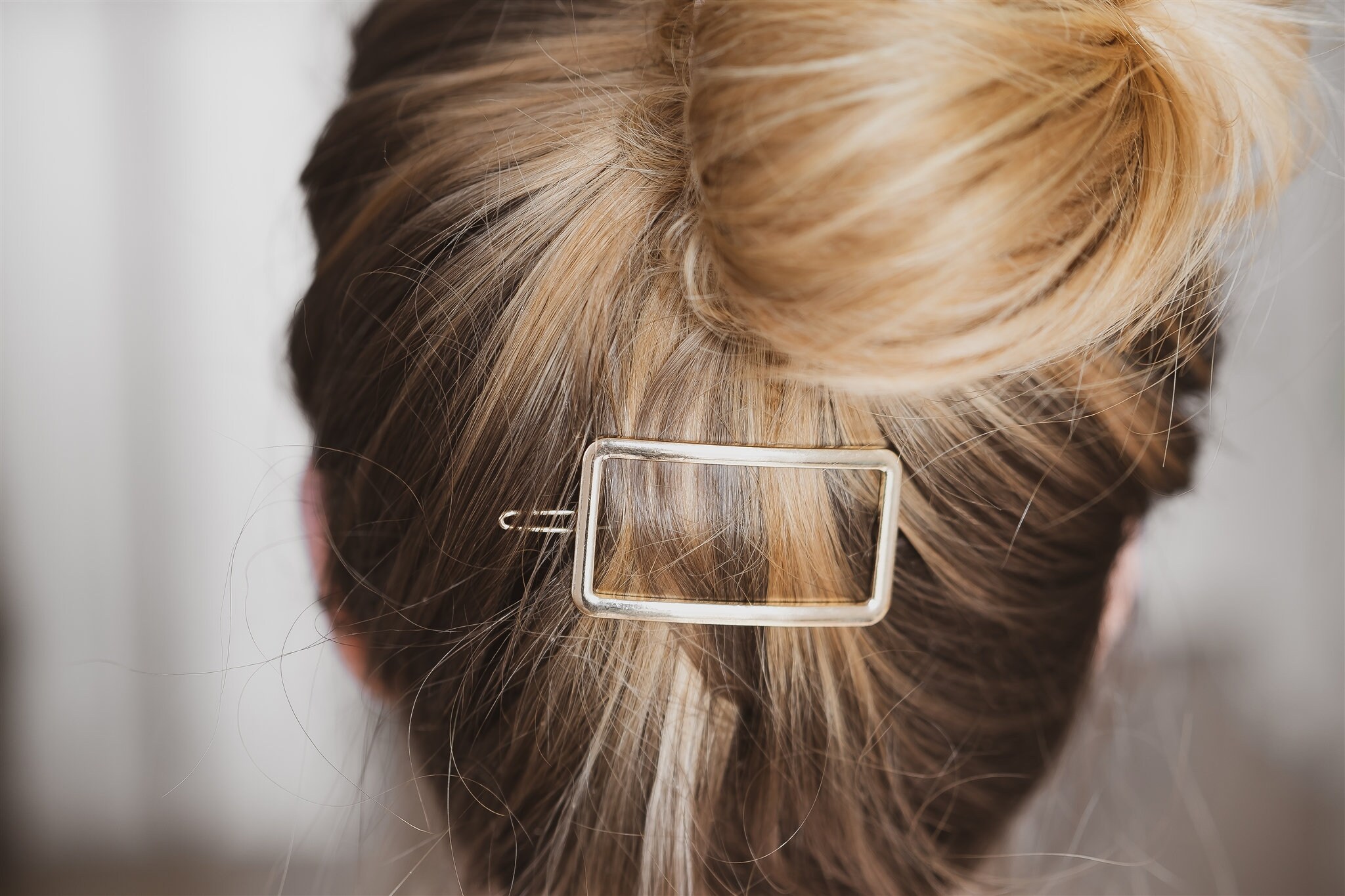 Golden rectangular hair clip gold hair clip rectangle gift | Etsy