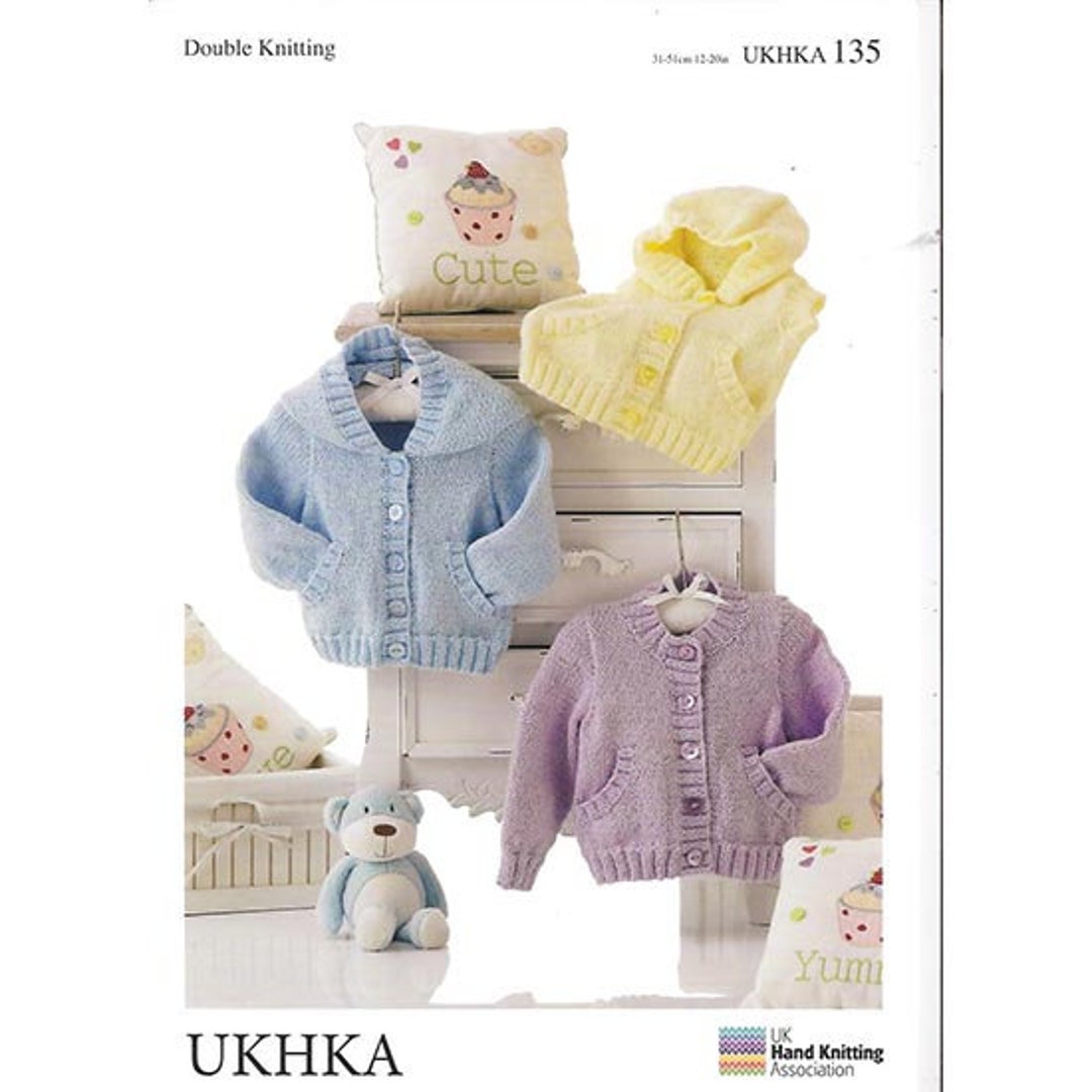 UKHKA 135 Double Knitting Pattern - Jackets and Waistcoat, 31-51cm, 12 ...