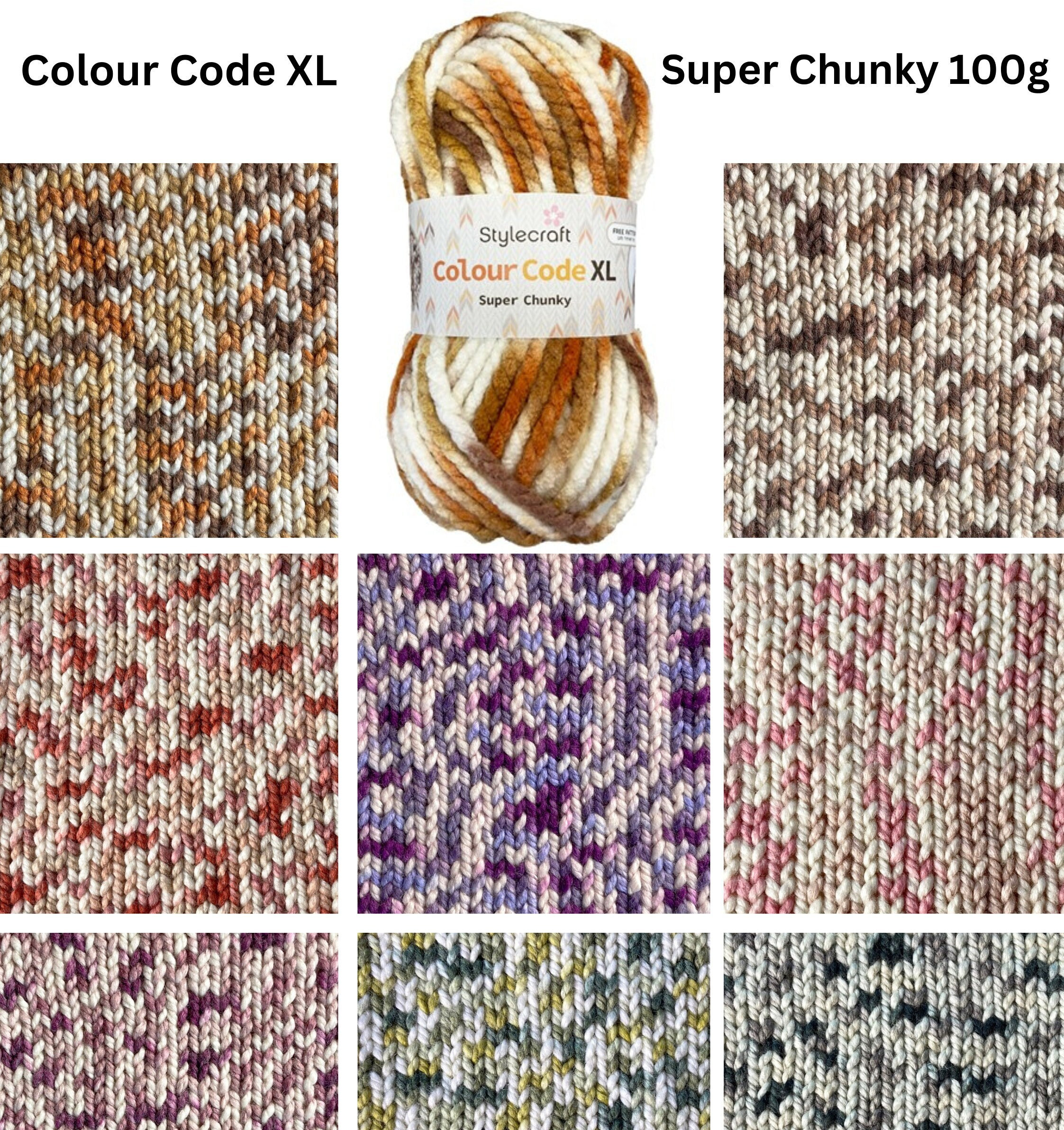 Stylecraft Colour Code XL Super Chunky 100g Yarn - Choose Colour - Etsy UK