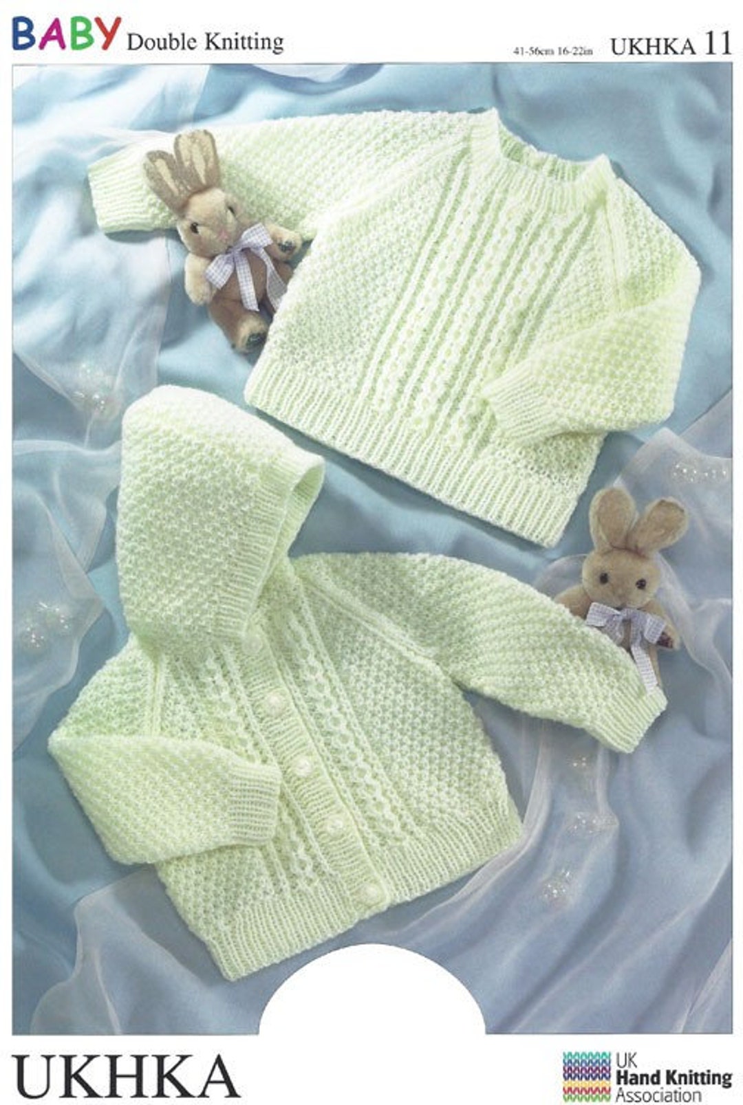 UKHKA 11 Baby Double Knitting Pattern - Sweater and Jacket, 41-56cm, 16 ...
