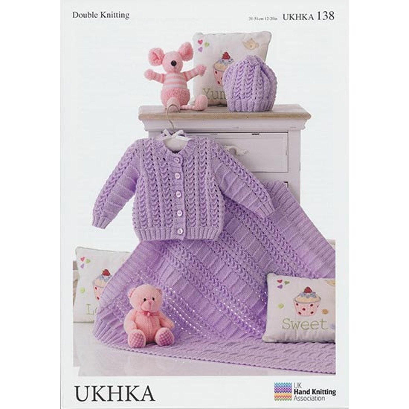 UKHKA 138 Double Knitting Pattern - Cardigan, Hat and Blanket, 31-51cm ...