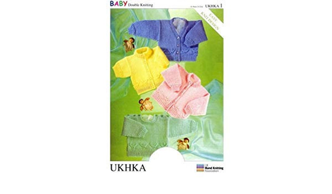 UKHKA 1 Baby Double Knitting Pattern - Cardigans and Sweaters, 31-56cm ...