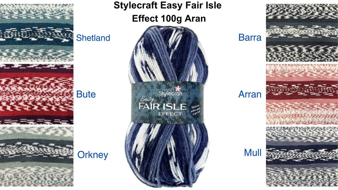 Stylecraft Easy Fair Isle Effect Aran 100g Yarn - Various Colour - Etsy UK