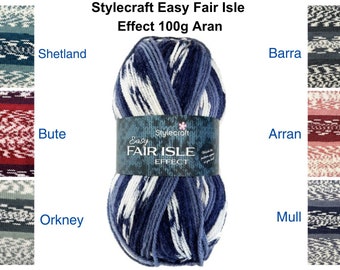 Stylecraft Easy Fair Isle Effect Aran 100g Knitting Yarn - Etsy UK