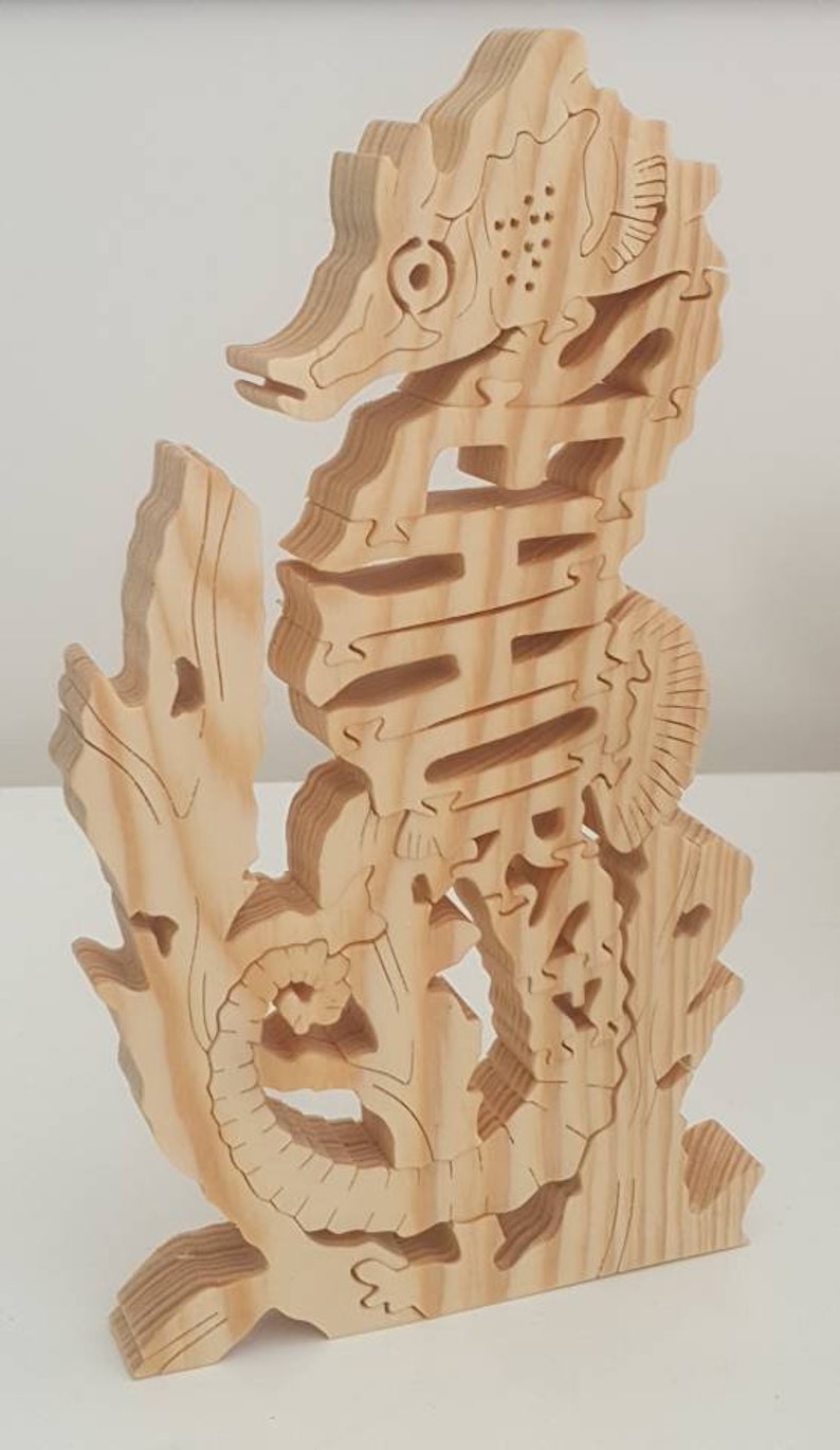 SEAHORSE Handmade Wooden Jigsaw Puzzle Ornament - Etsy