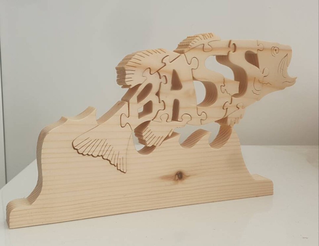 BASS Fish Handmade Wooden Jigsaw Puzzle Ornament - Etsy