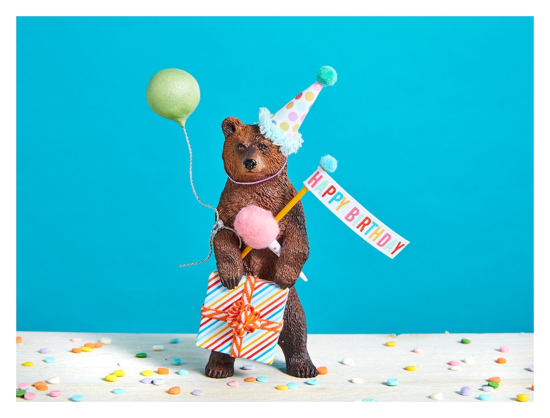 Grizzly Bear Birthday Cake Topper/party Animal Cake Topper/birthday ...