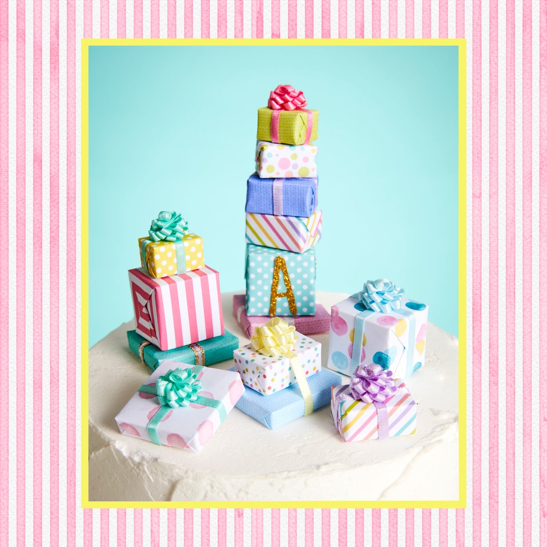 Party Animal Packages/ Miniature Presents/ Mini Cake Decorations ...