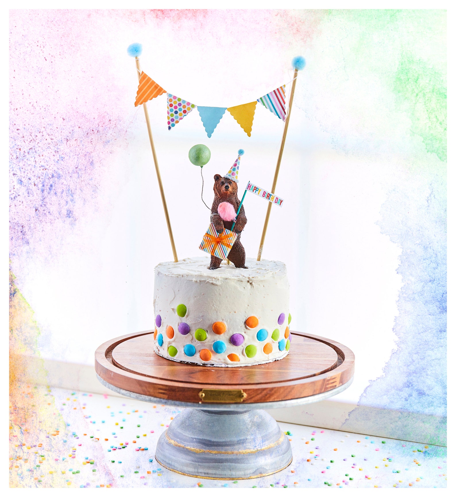 Grizzly Bear Birthday Cake Topper/party Animal Cake - Etsy