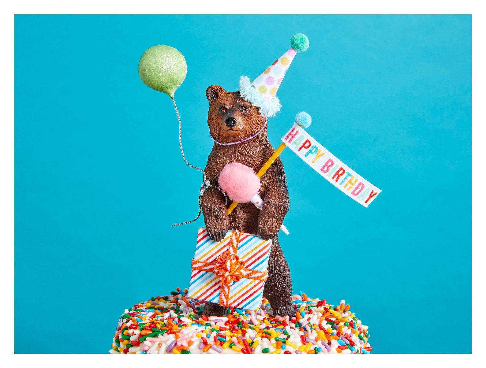 Grizzly Bear Birthday Cake Topper/party Animal Cake - Etsy