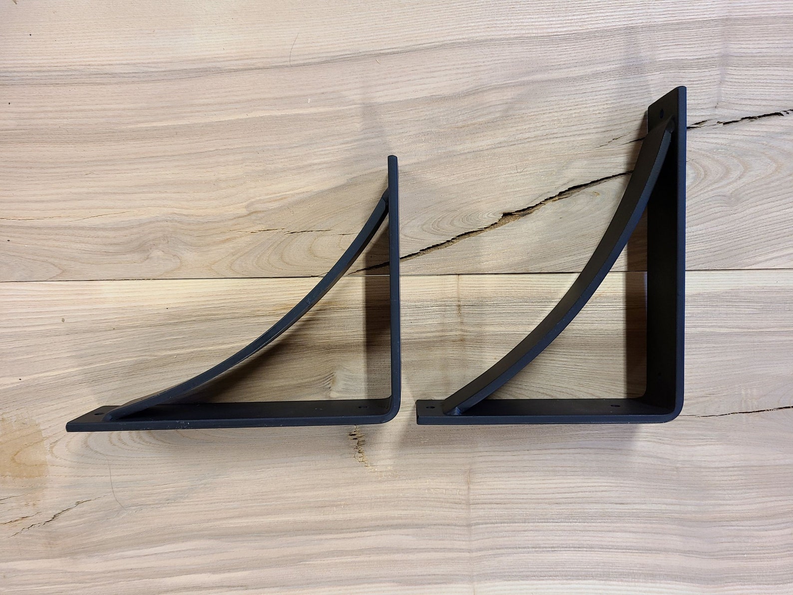 30 Live Edge Maple Shelf W/ Heavy Steel Shelf Brackets - Etsy