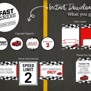 Two Fast Two Curious Birthday Decorations, Racecar Birthday Decorations ...