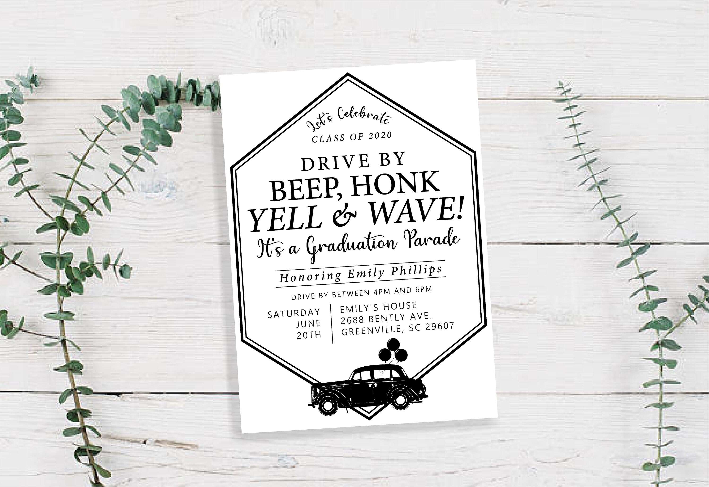 Drive by Graduation Parade Invitation Drive by Graduation | Etsy