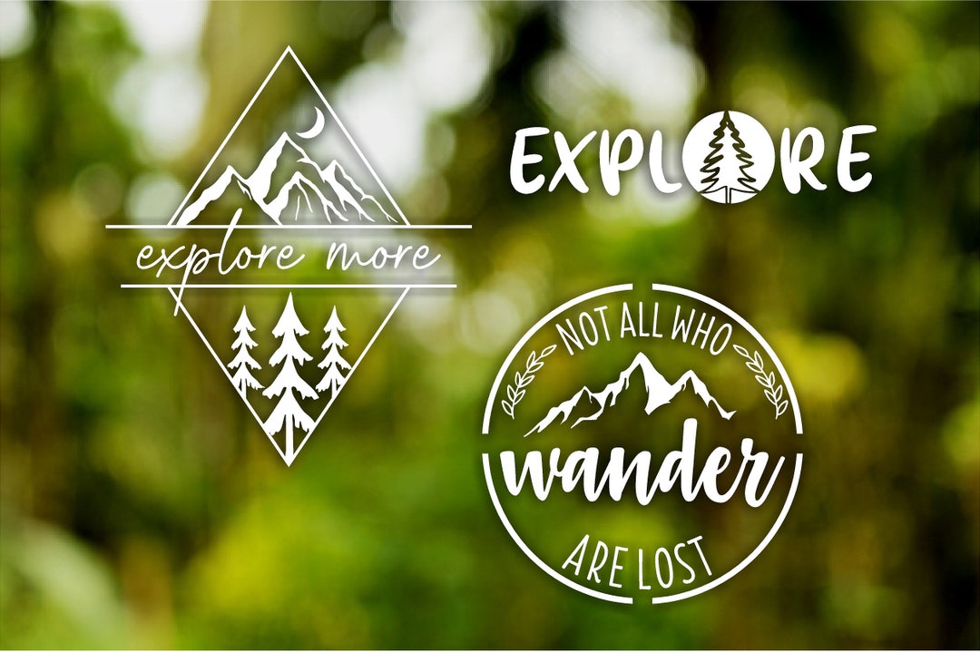 Explore SVG Set, Explore Decals, Adventure Awaits, Not All Who Wander ...