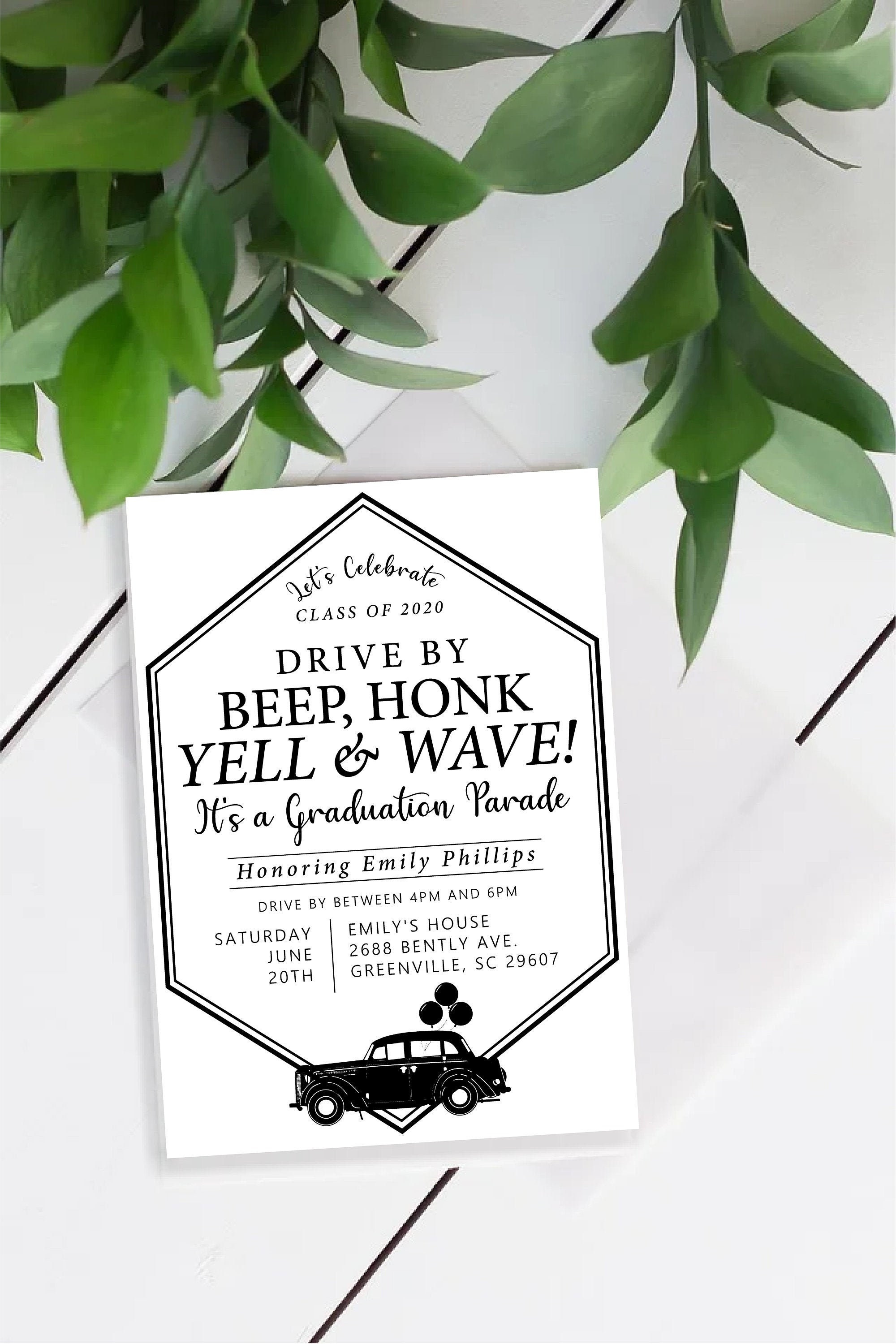 Drive by Graduation Parade Invitation Drive by Graduation | Etsy