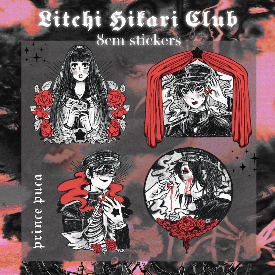 Litchi Hikari Club 8cm Vinyl Horror Stickers Lychee Light Club - Etsy