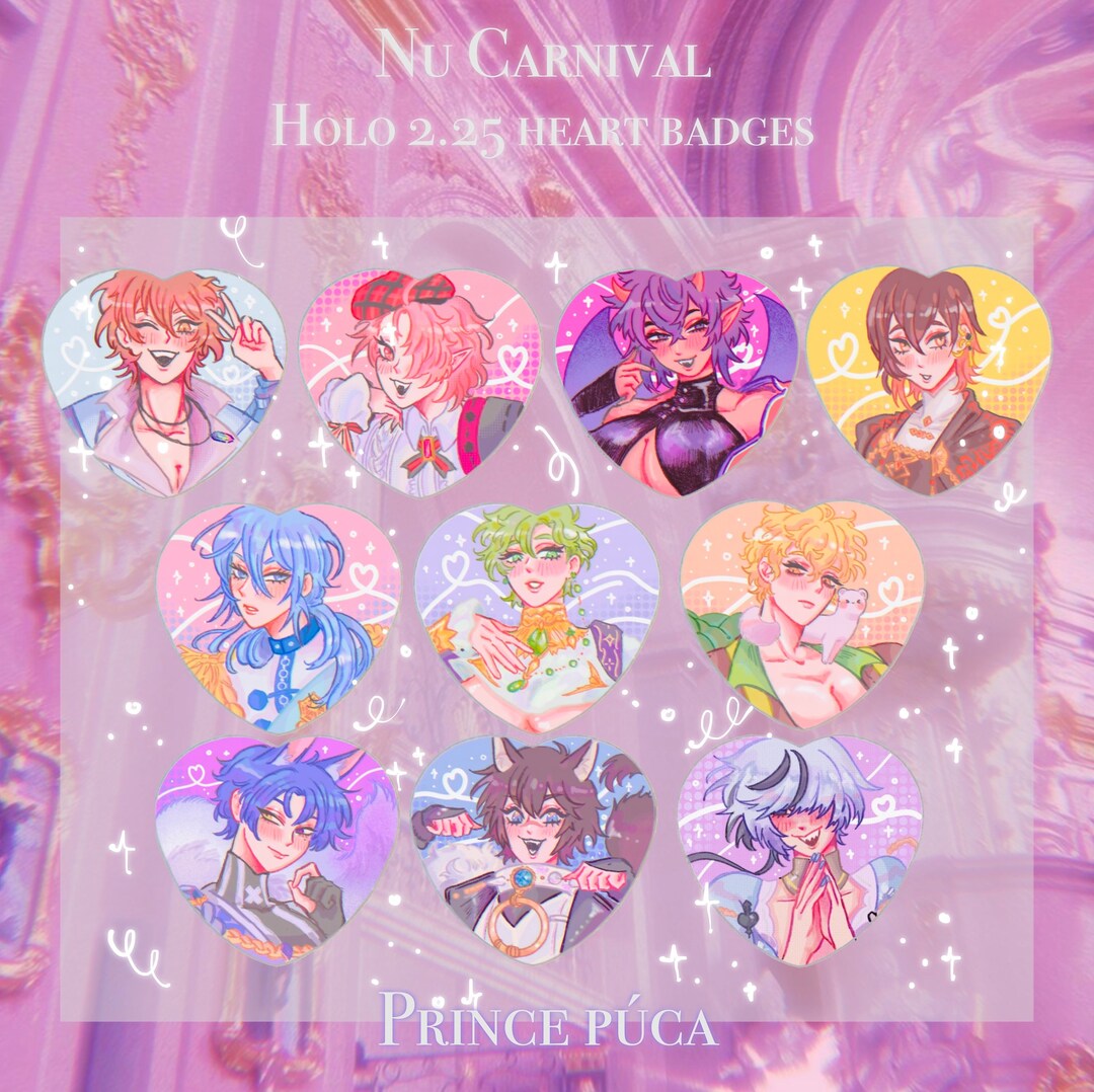 Nu Carnival Holographic Heart Badges 2.25 BL - Etsy