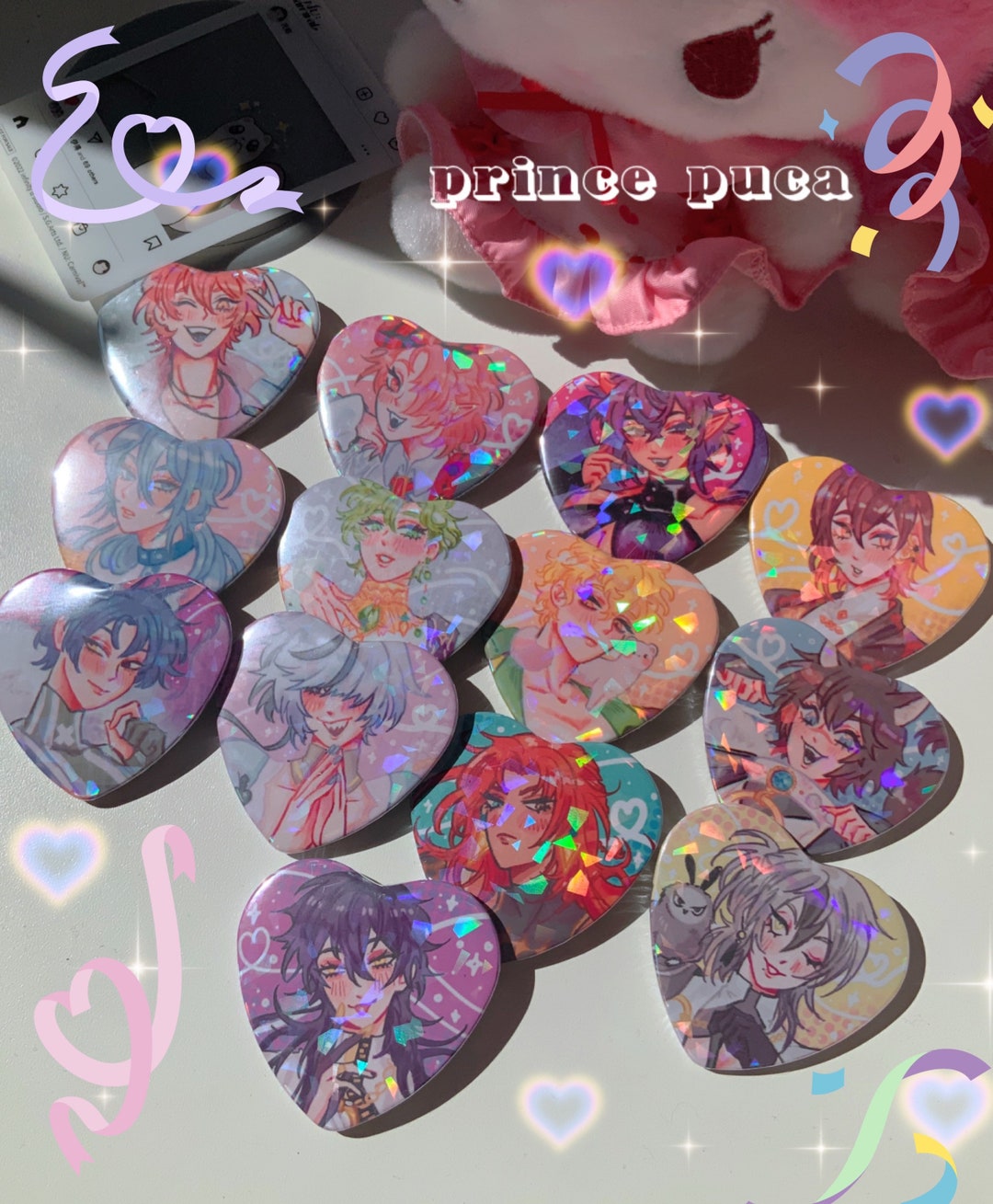 Nu Carnival Holographic Heart Badges 2.25” BL - Etsy