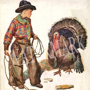 Wild Turkey Big Tom Gobbler Leyendecker Illustration Thanksgiving - Etsy