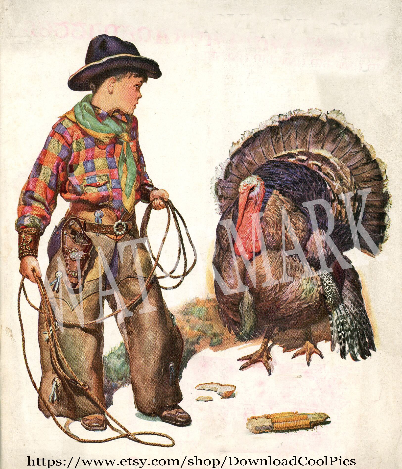 Wild Turkey Big Tom Gobbler Leyendecker Illustration Thanksgiving - Etsy