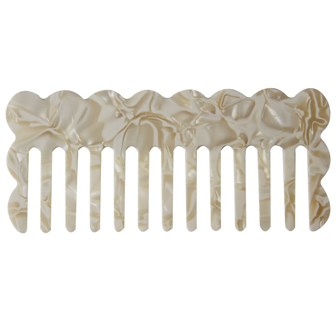 Scalloped Edge Resin Mother of Pearl Hair Comb - Etsy