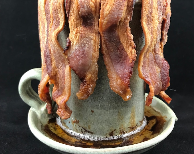 Bacon Cooker, Blue Glazed Pottery Bacon Cooker, Microwave Bacon Cooker ...
