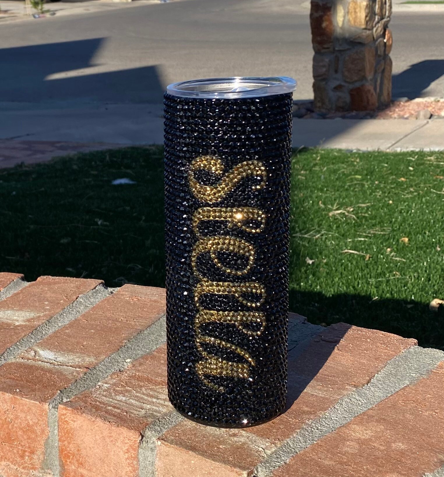 Football Rhinestone Tumbler Bling Tumbler Custom Bling - Etsy