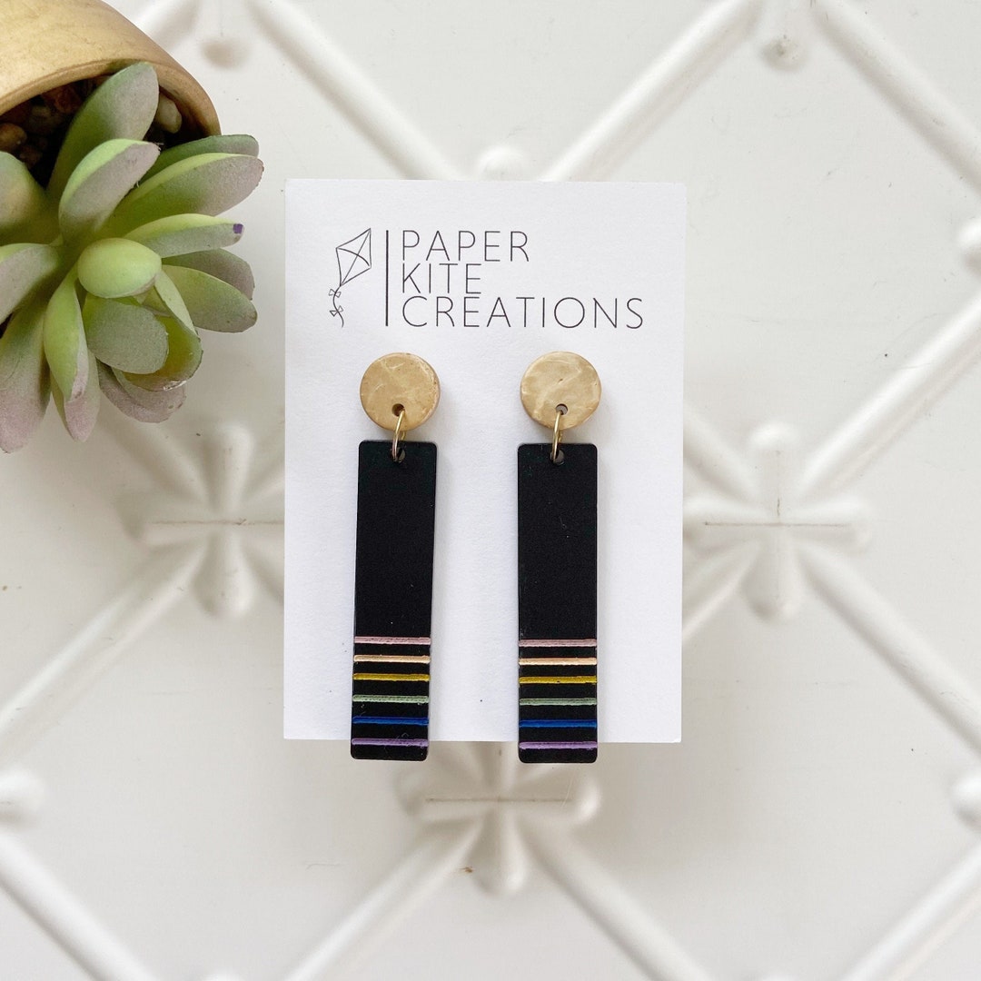 Matte Black With Painted Line Design - Etsy