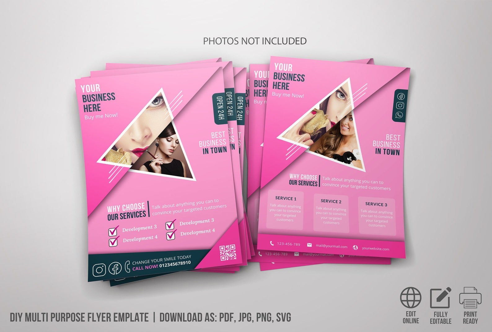 Flyer template flyer design canva template Multipurpose - Etsy France