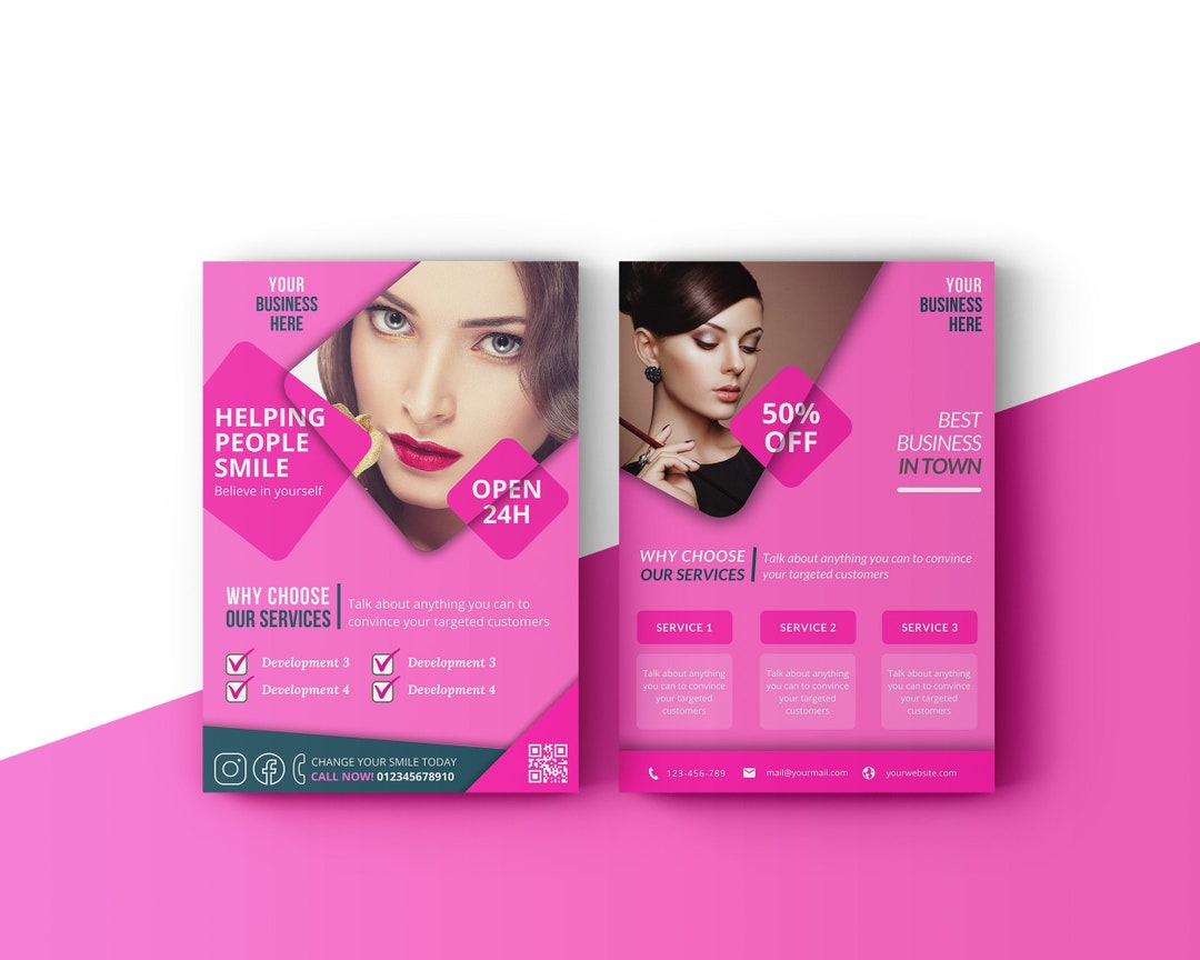 Business Flyer Beauty Salon Canva Flyer Canva Template Social Media Flyer Isntagram Flyer Custom ...