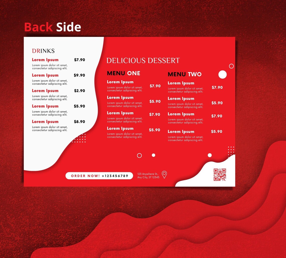 Food Menu Template, Menu Design, Canva Menu Template, Multipurpose Food ...