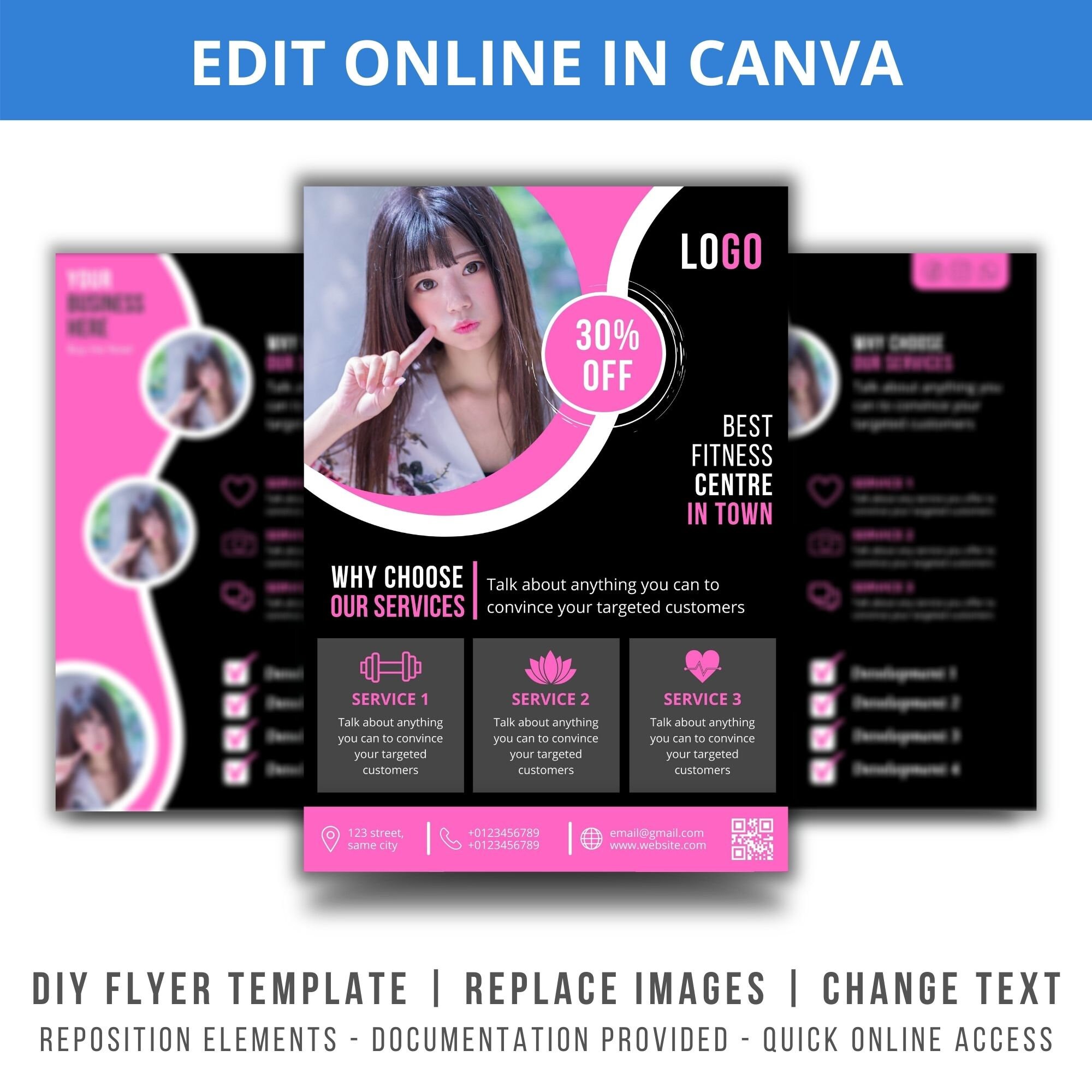 Flyer Template Flyer Design Canva Template Multipurpose Etsy UK