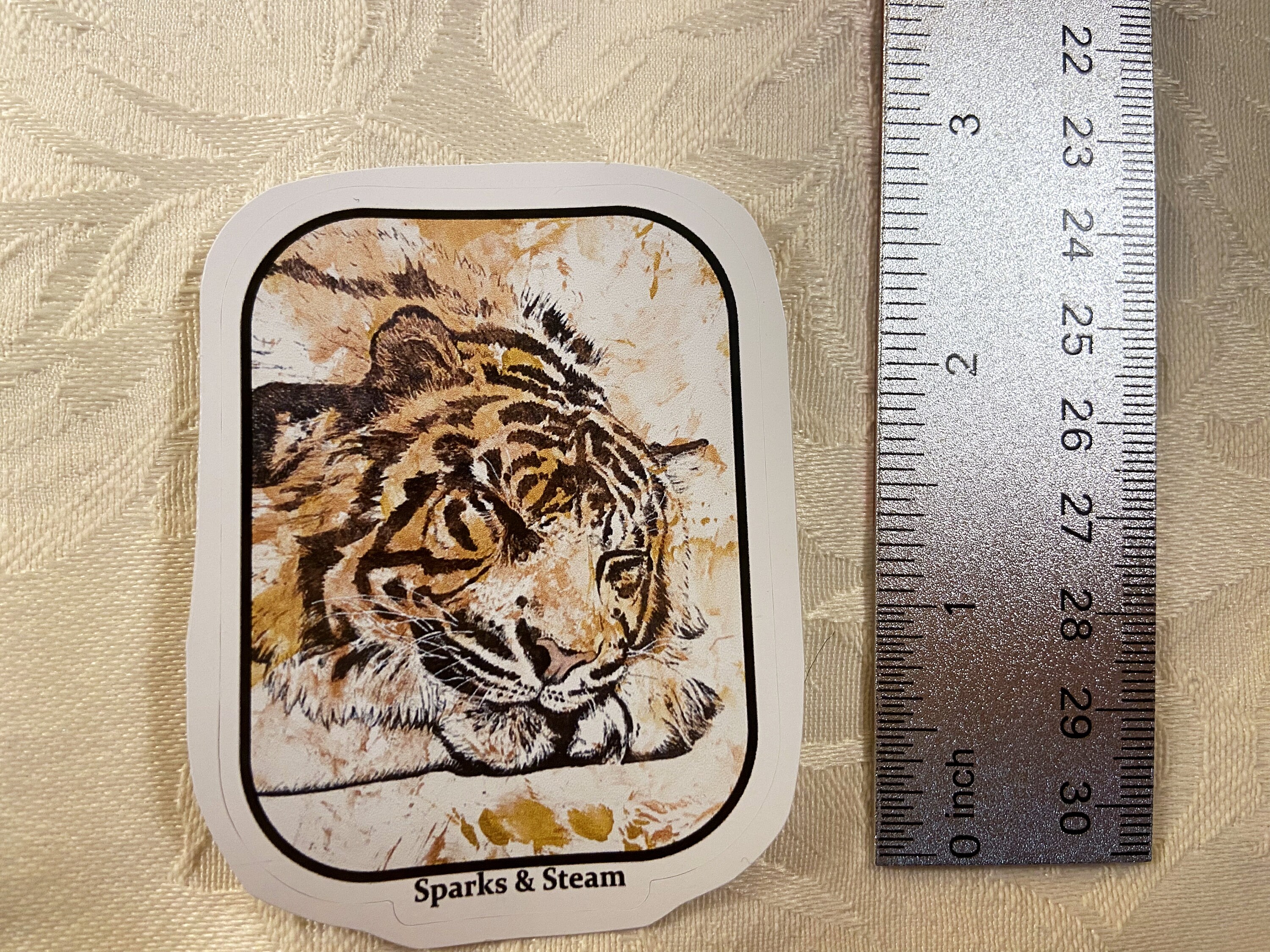 Cat Nap Tiger Art Vinyl Sticker - Etsy