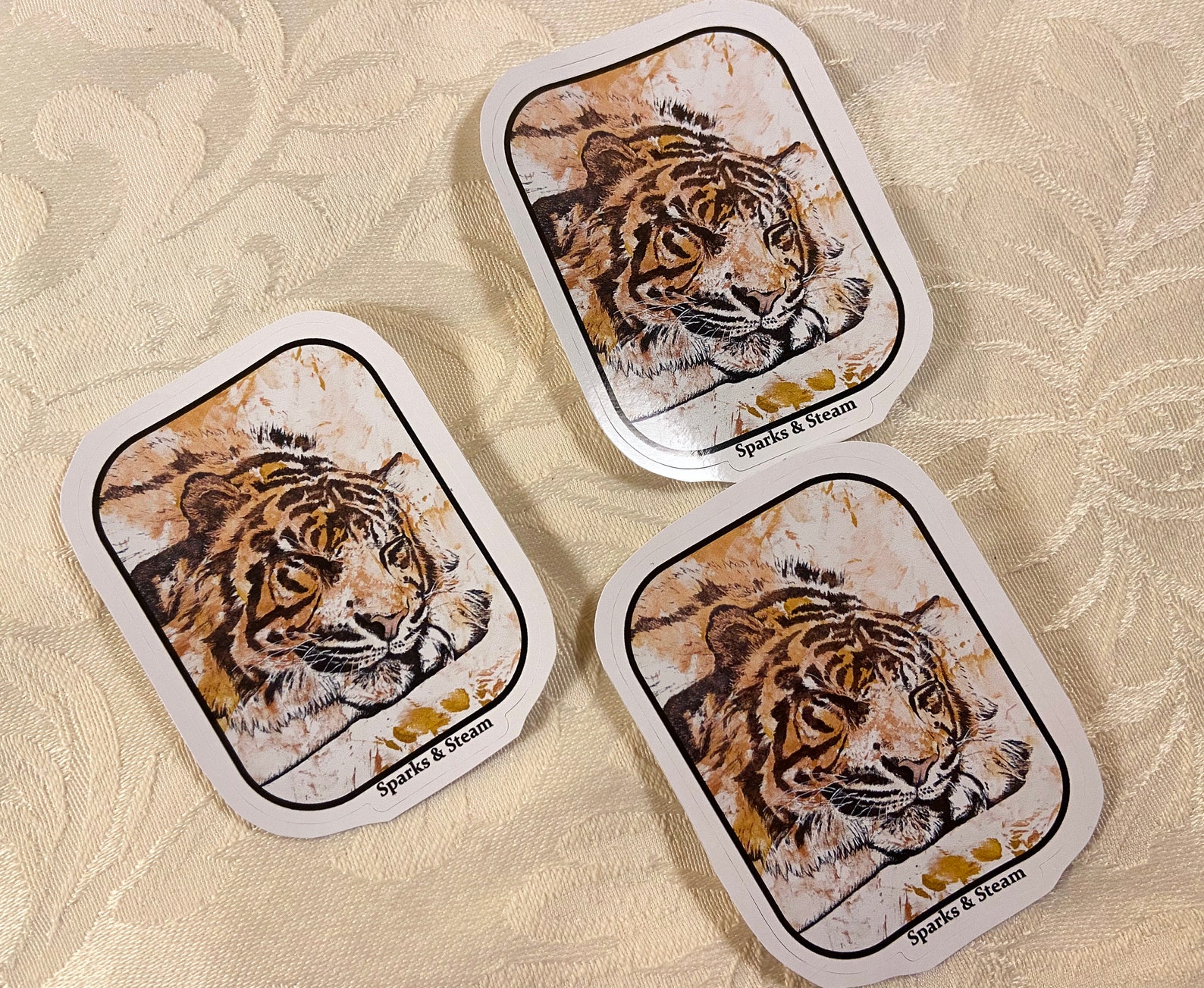 Cat Nap Tiger Art Vinyl Sticker - Etsy