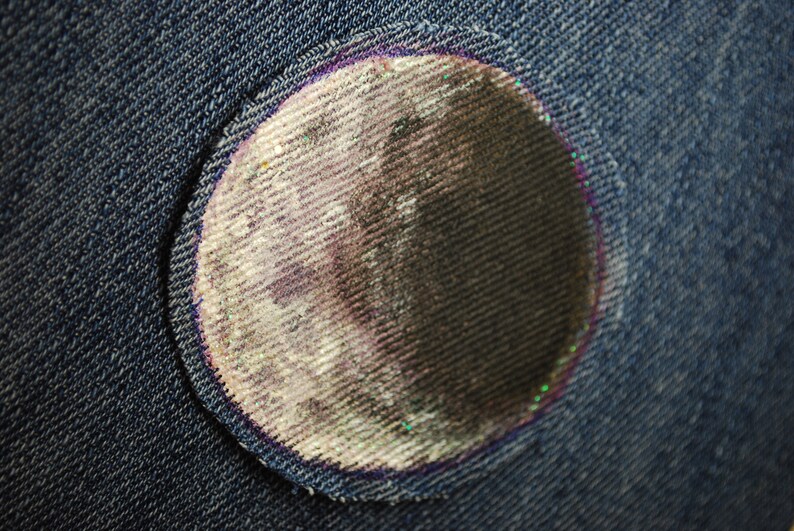 Moon Patch – Hand Painted Accessory – Denim Patch for Jackets & Bags - Etsy