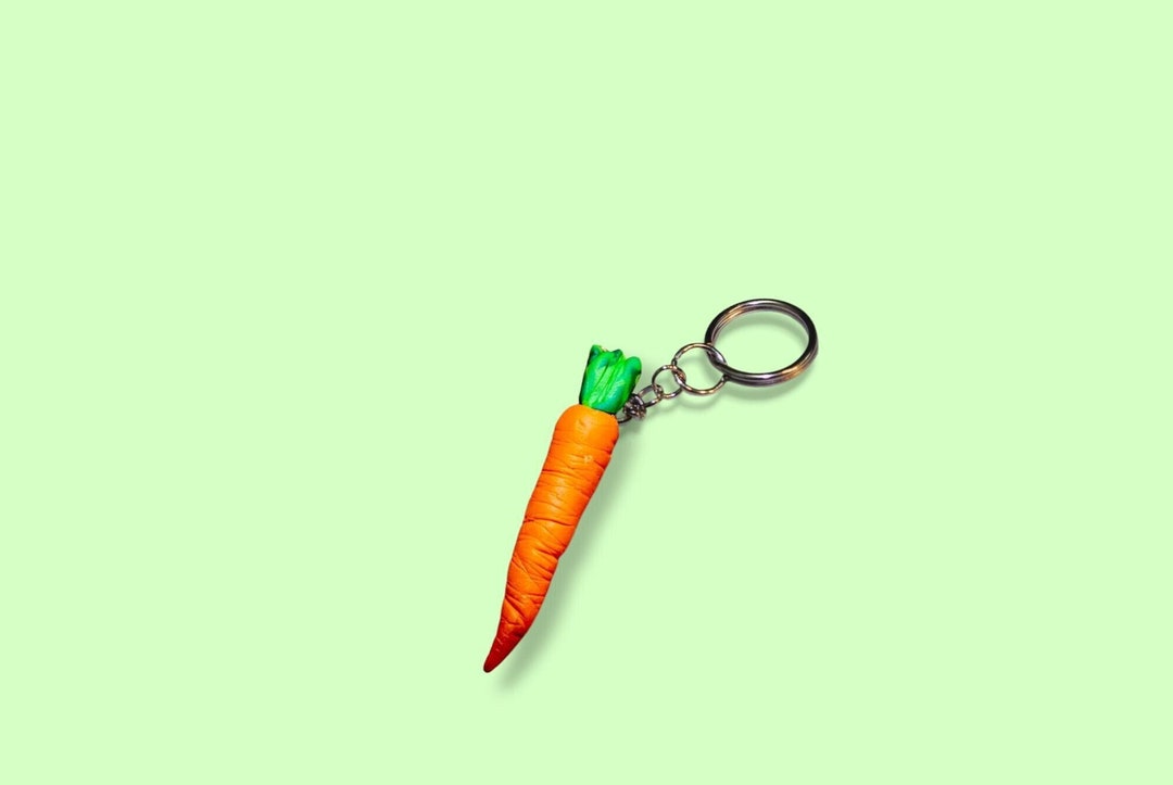 Handmade Carrot Keychain – Vibrant Miniature Vegetable Keychain With ...