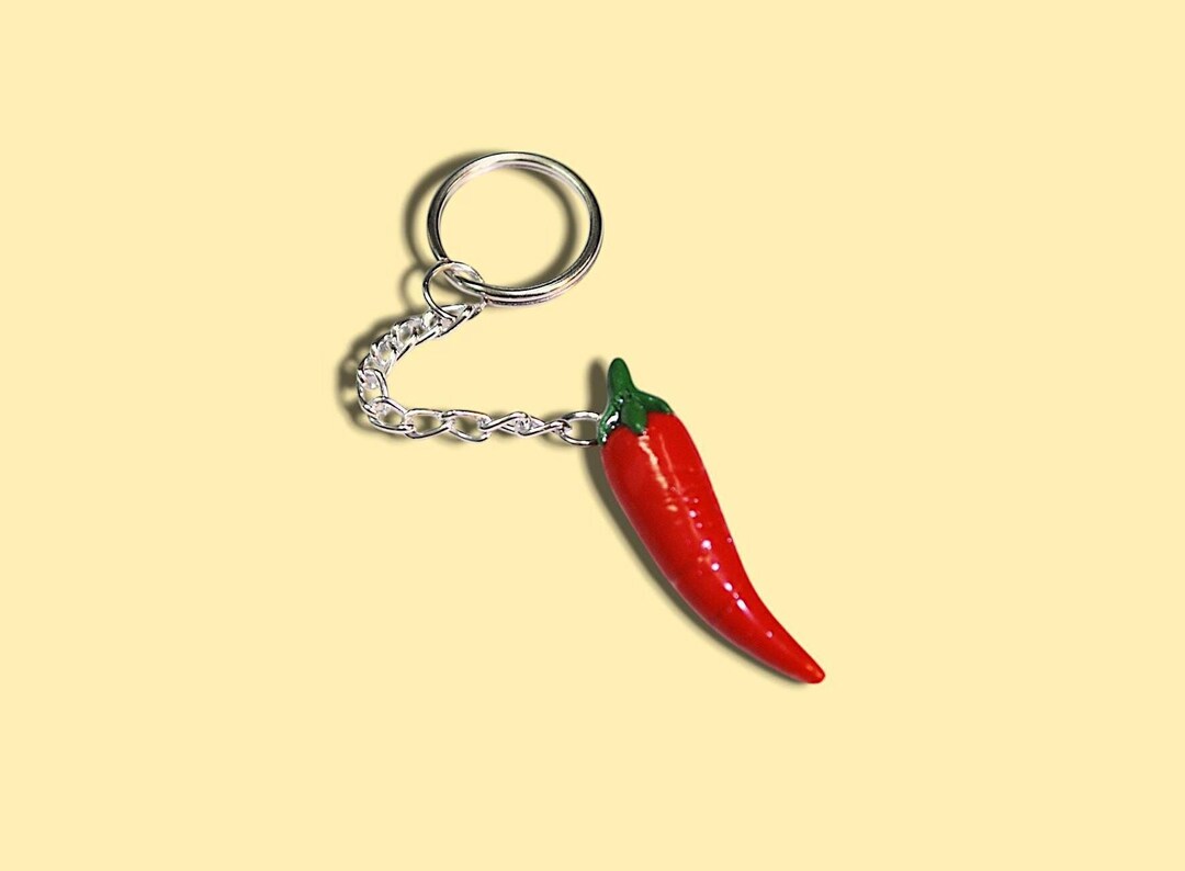 Handmade Spicy Chili Pepper Keychain: Fiery Food Accessory - Etsy