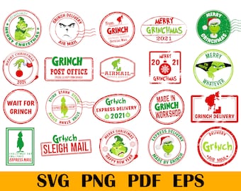 Grinch Stamp Svg | Etsy