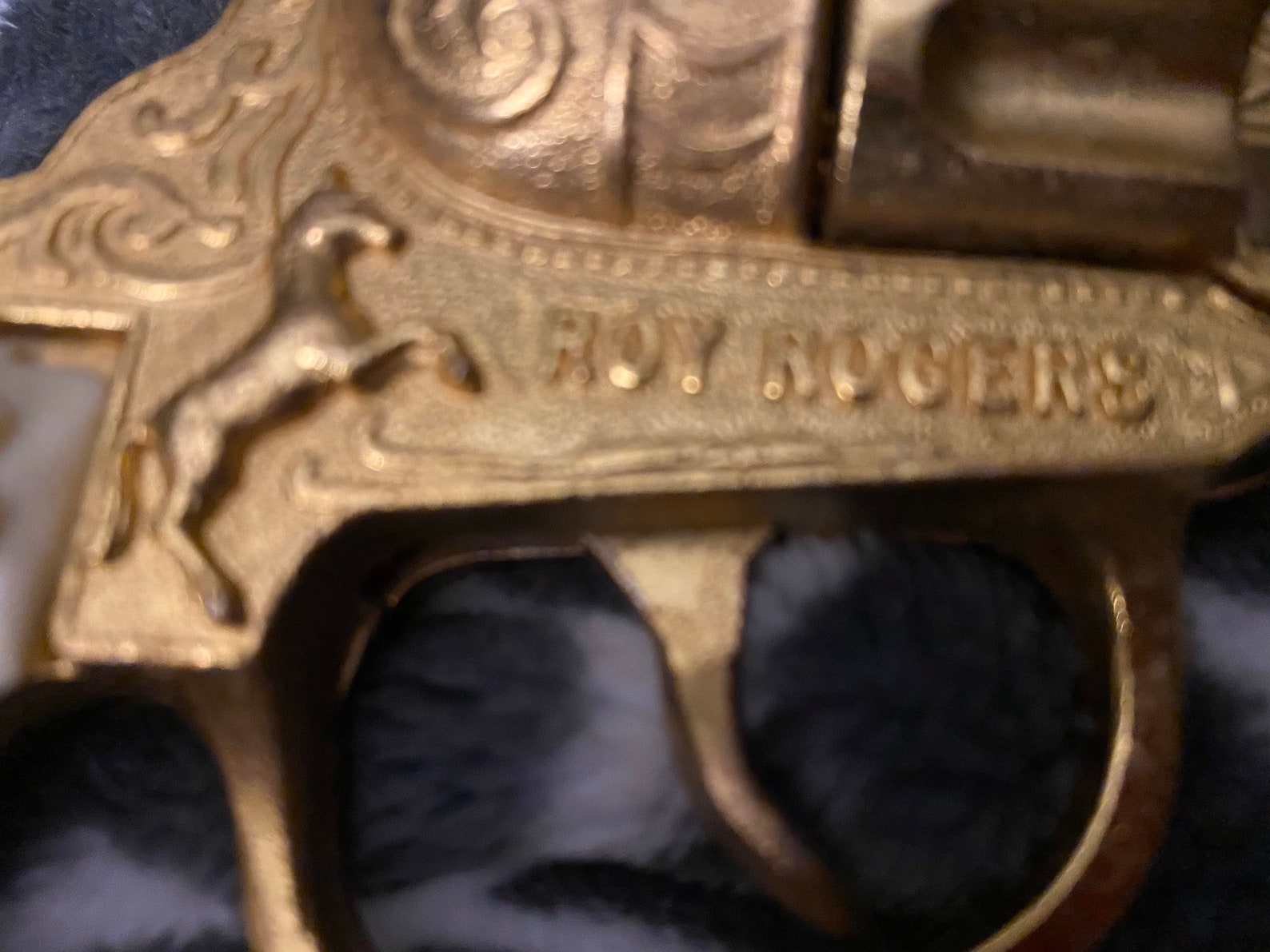 Vintage Roy Rogers and Trigger gold colored cap gun | Etsy