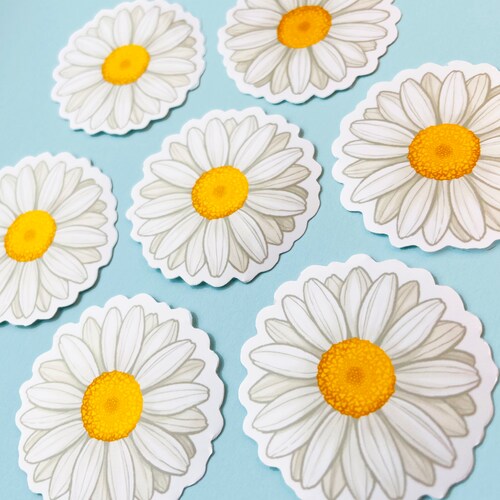 Mini CLEAR Daisy Sticker WATERPROOF - Etsy