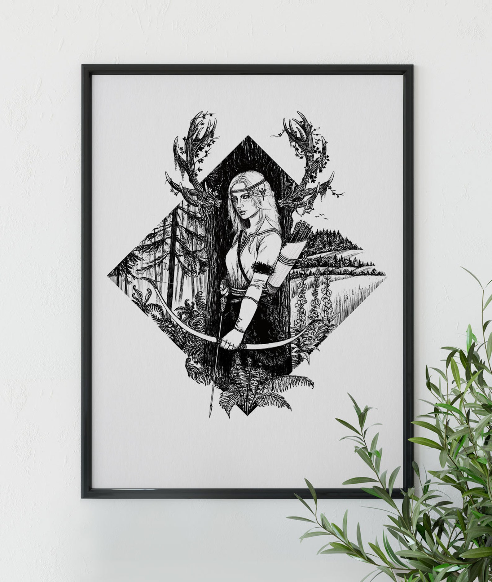 Devana. Slavic Goddess. 30x40 Cm Print. Graphic Art. Giclee - Etsy Sweden