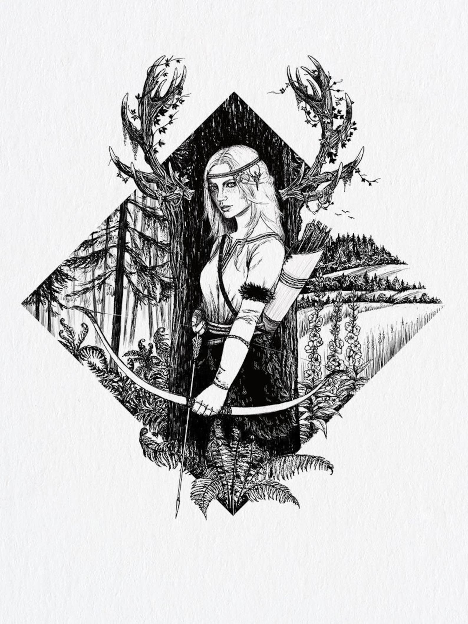 Devana. Slavic Goddess. 30x40 Cm Print. Graphic Art. Giclee - Etsy Sweden