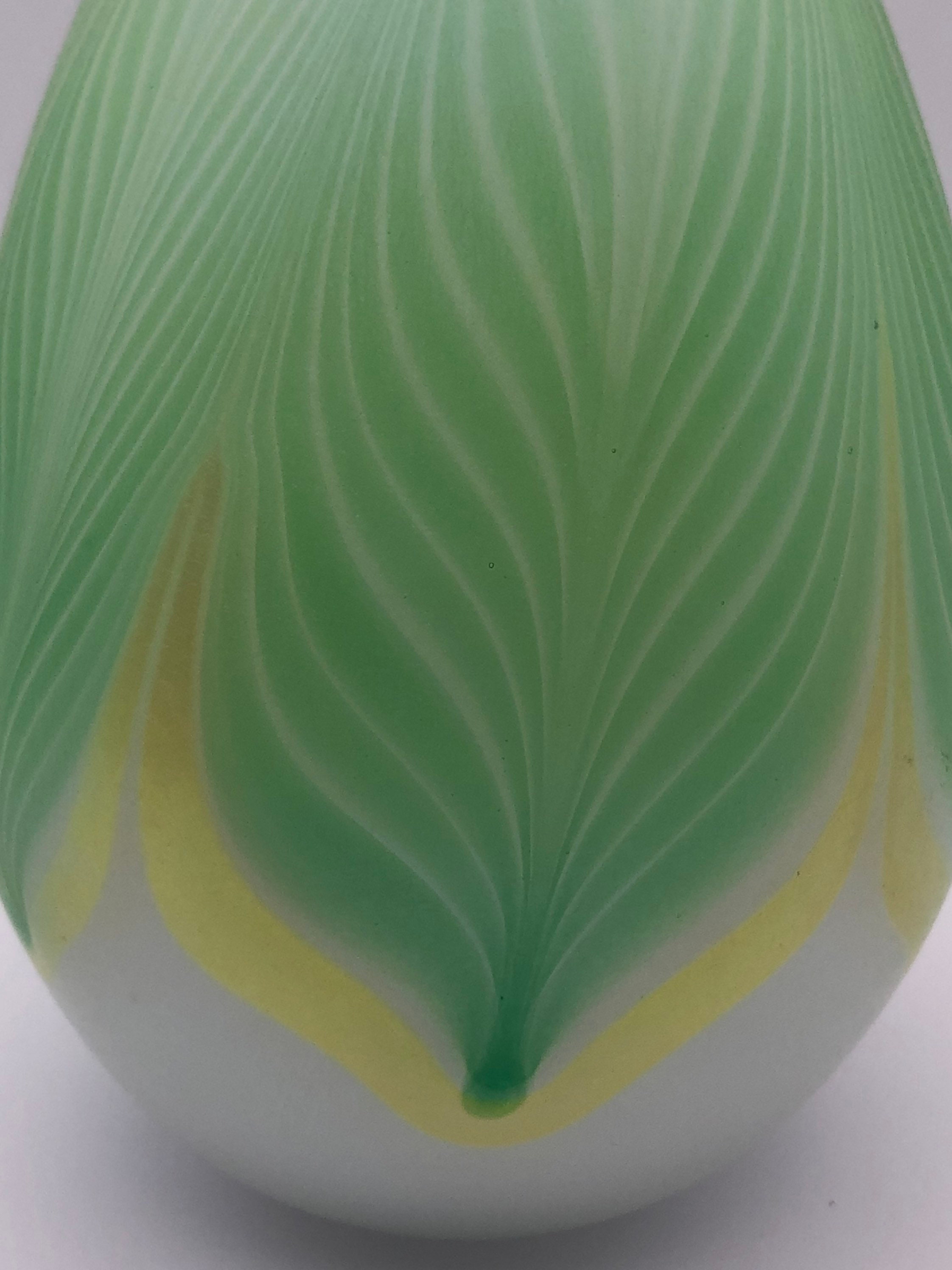Vandermark Paperweight Egg Blown Glass Pulled Leaf Design | Etsy